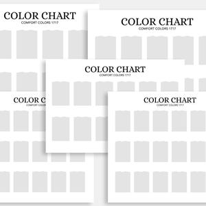 Editable Color Chart Comfort Colors 1717 | 66 PNG Folded Shirts ...