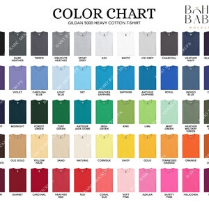 Editable Color Chart Gildan 5000 Folded T-shirts 55 PNG Transparent ...