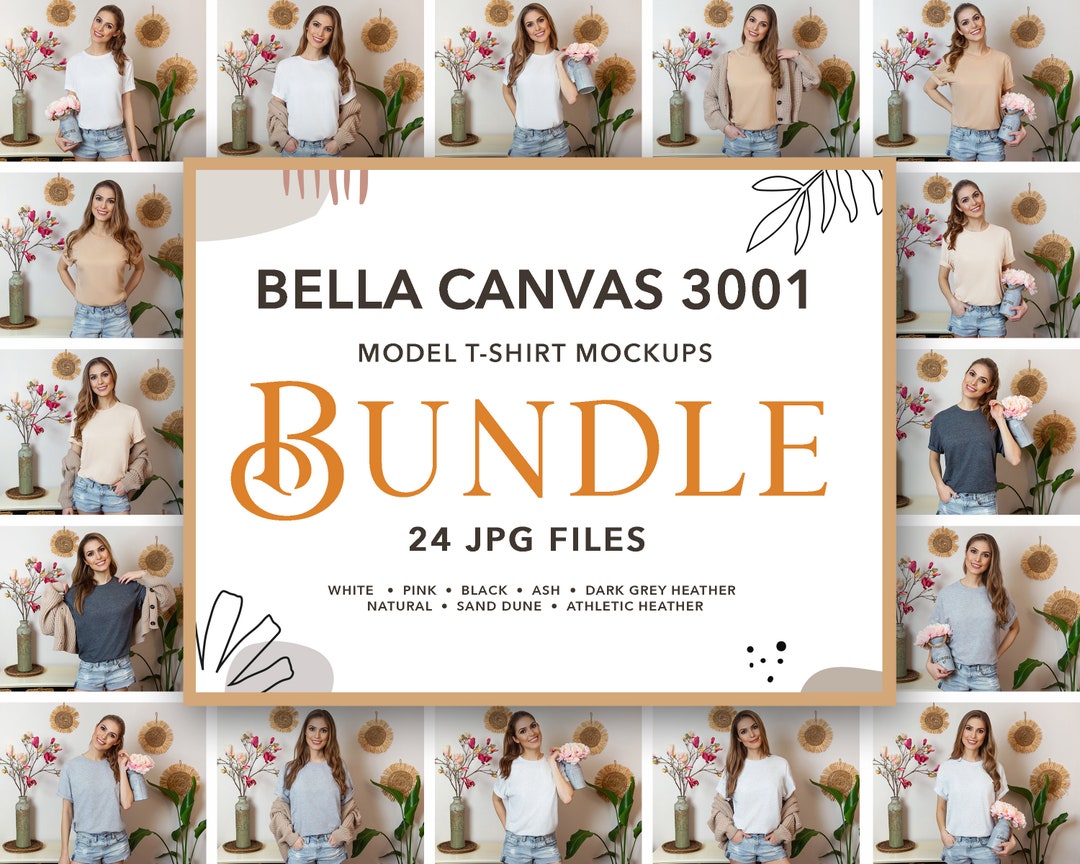 Bella Canvas 3001 Mockup Bundle | T-shirt Mockups, Spring Tshirt Mocks ...