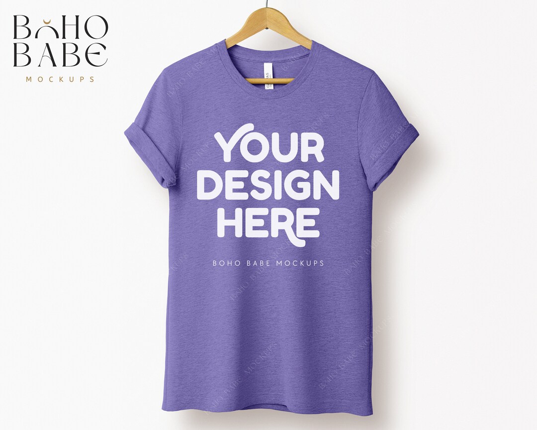 HEATHER LAPIS Bella Canvas 3001 Mockup, 3001cvc Heather Lapis Mock-up ...