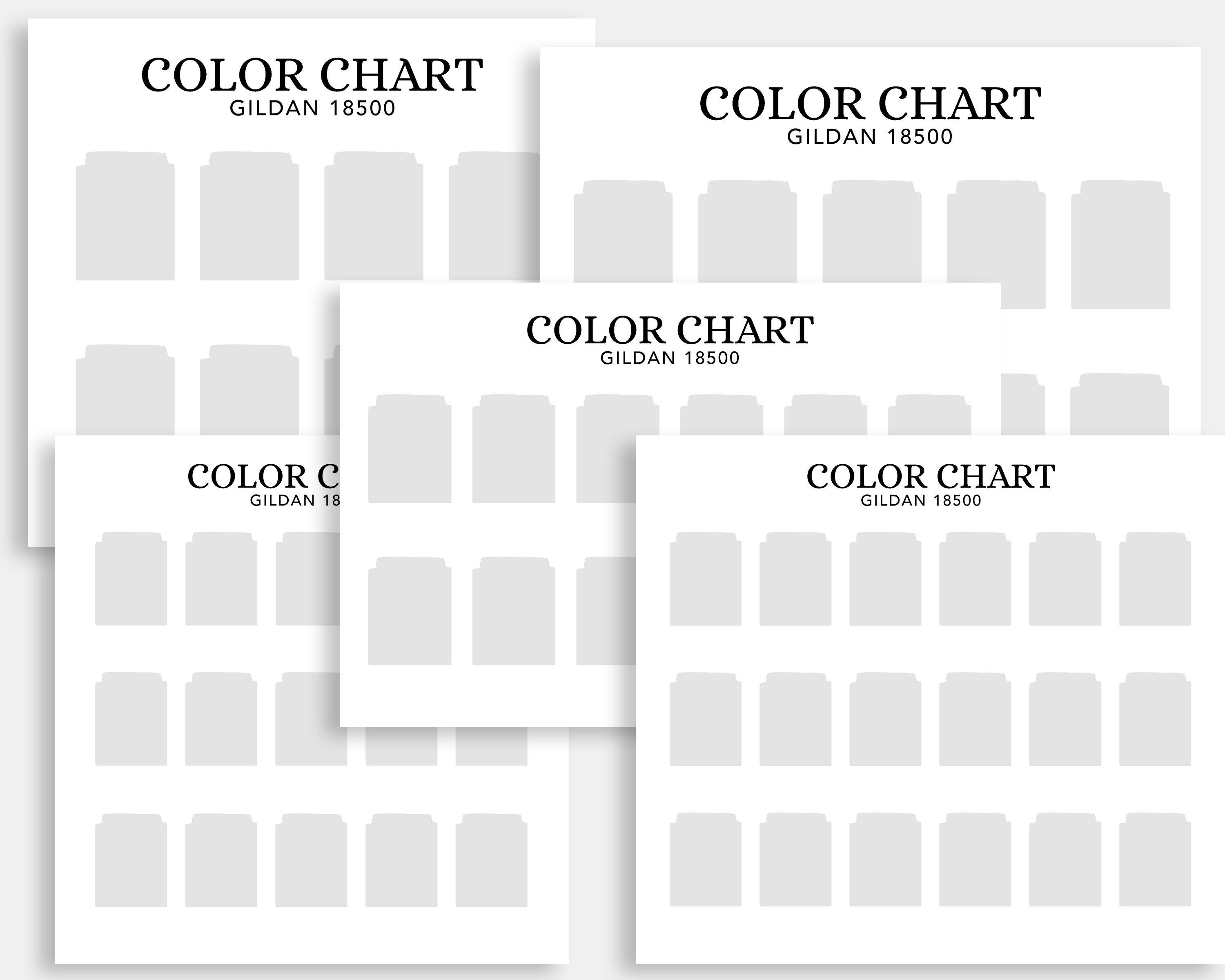 Editable Color Chart Gildan 18500 | 66 PNG Folded Hoodie Transparent ...