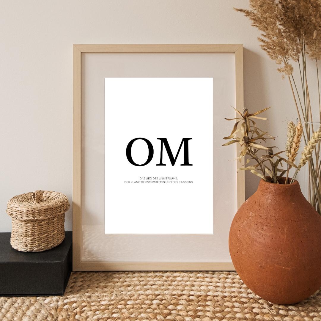 Minimalist A3 Poster “OM” – Mantra Wall Decoration for Meditation, Yoga ...