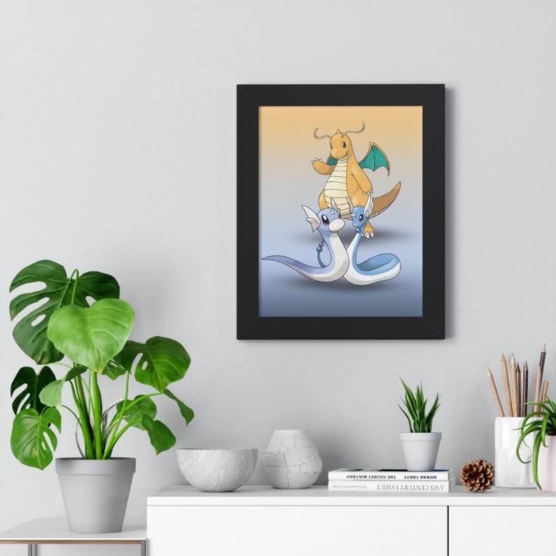 Magical Evolution Dratini, Dragonair, and Dragonite Pokemon Poster A4 ...