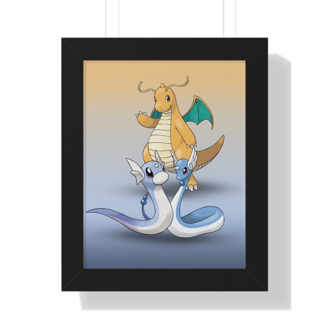 Magical Evolution Dratini, Dragonair, and Dragonite Pokemon Poster A4 ...