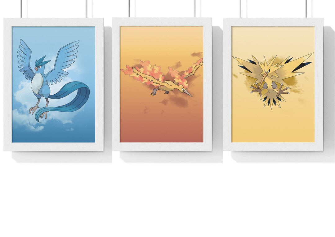 Set of 3 Legendary Pokemon Posters (A4) - Instant Download PDF 300 DPI ...
