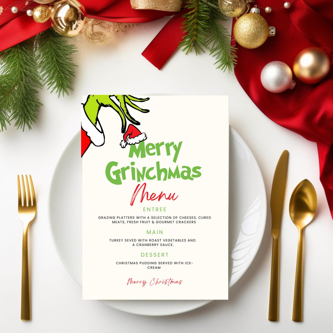 Editable Christmas Party Menu, Editable Party Menu, Printable Menu ...
