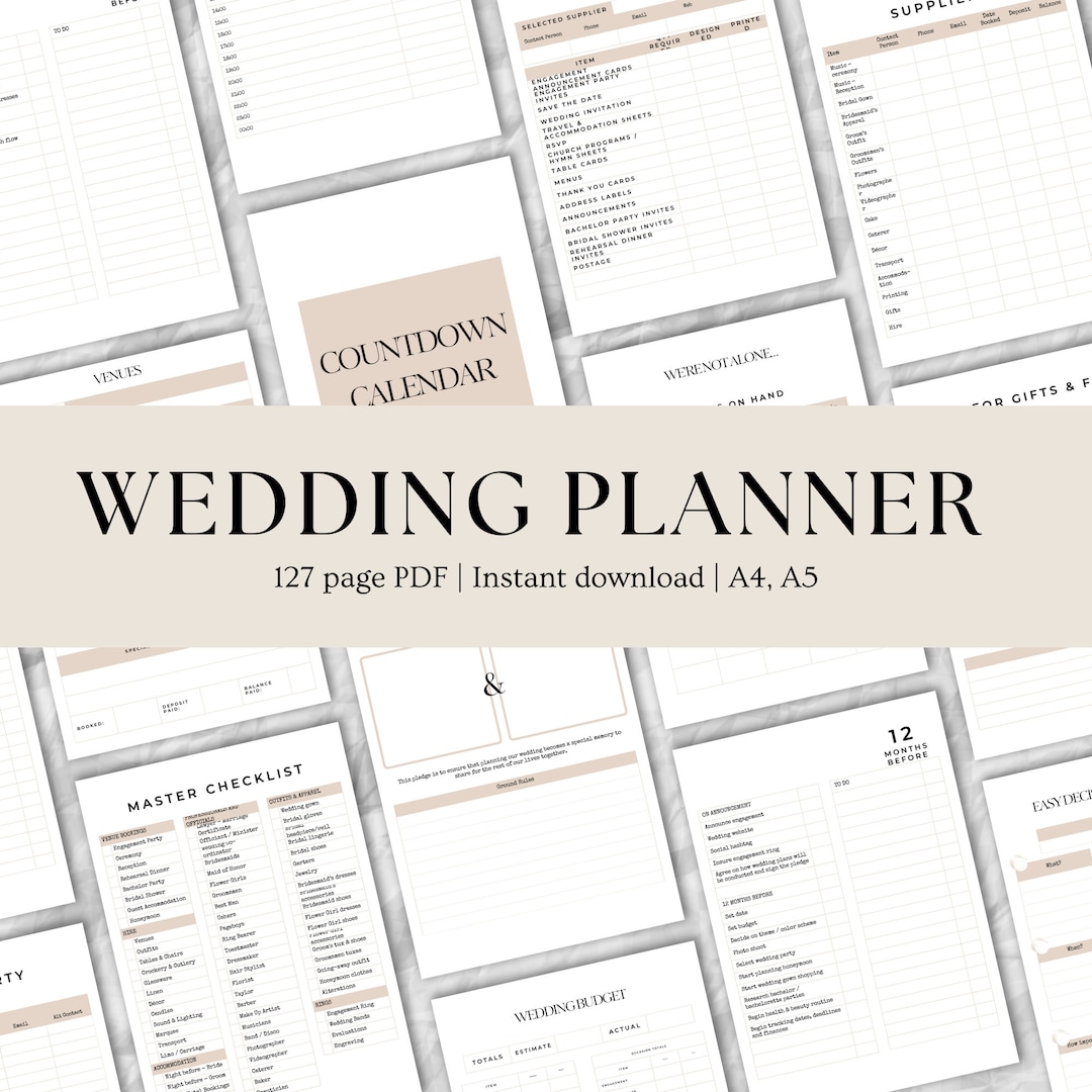 Wedding Planner Printable | Printable Wedding Planner Pages | Wedding ...