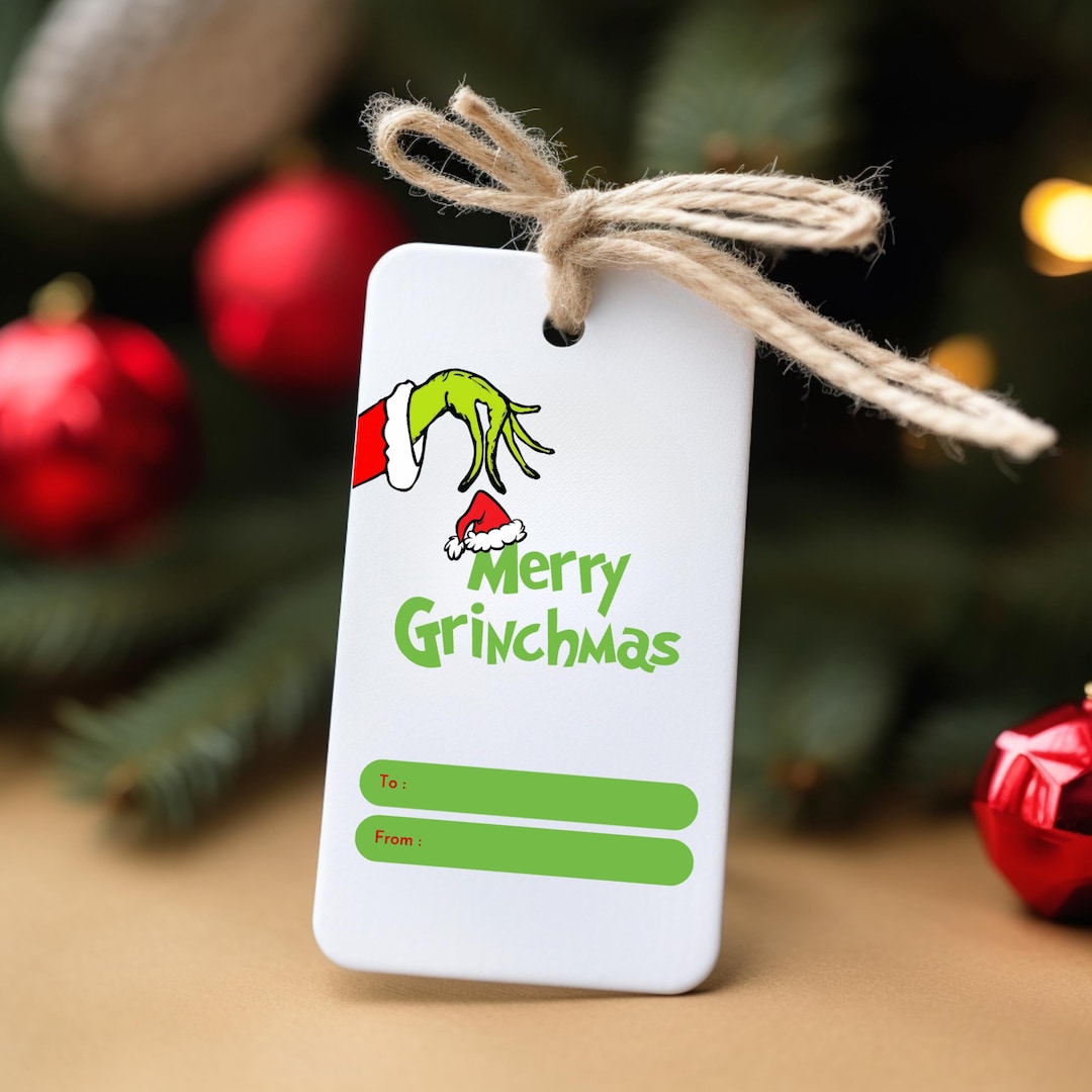 Christmas Gift Tag, Editable Christmas Gift Tags, Holiday Tags, Grinch ...