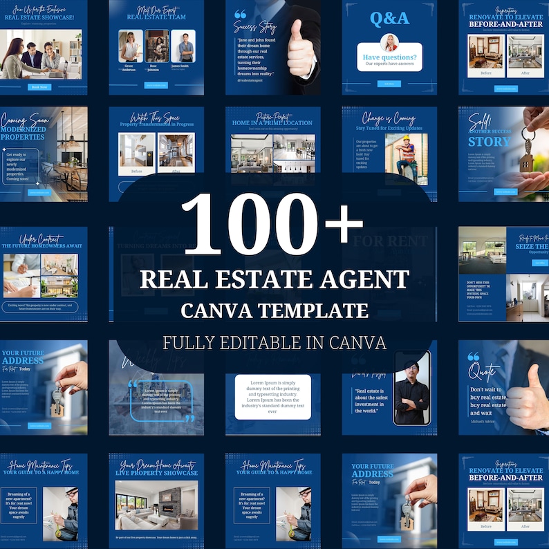 100+ Real Estate Instagram Post + Story Templates for Canva | Realtor ...