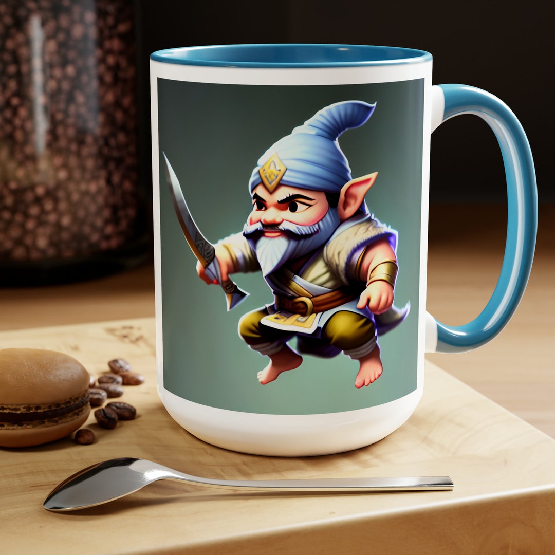 Tiny Master Kung Fu Gnome With Sword - Two-tone Coffee Mugs, 15oz - Etsy