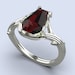 Red Garnet Coffin Ring: 925 Sterling Silver, Halloween Theme - Etsy