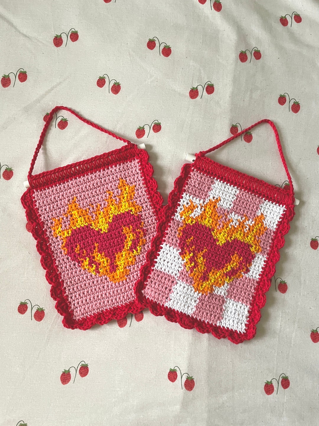 Flaming Heart Tapestry PDF Crochet Pattern - Etsy