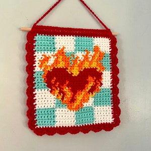 Flaming Heart Tapestry PDF Crochet Pattern - Etsy