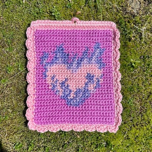 Flaming Heart Tapestry PDF Crochet Pattern - Etsy