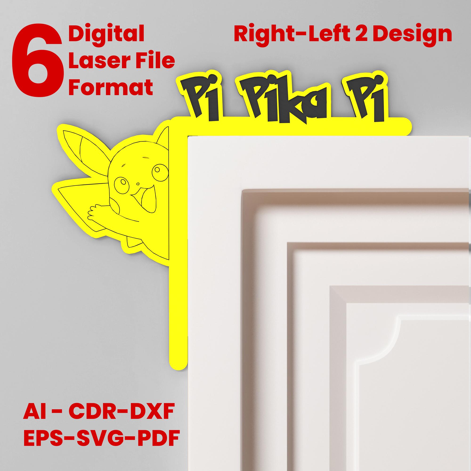 Pikachu Door Corner Decor Laser Cut File | Pokemon SVG (digital ...