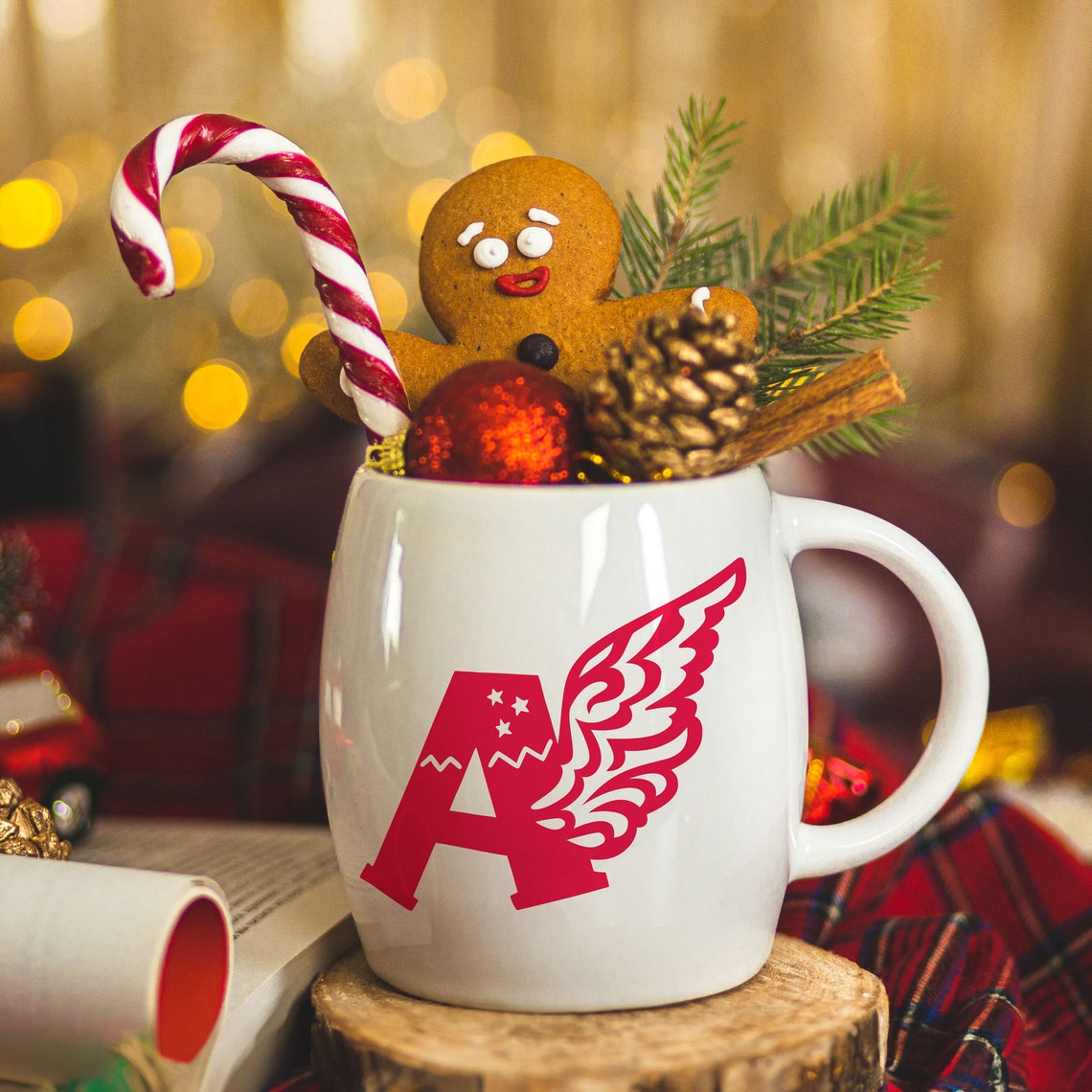 Christmas Angel Wing Letter Alphabet SVG, PDF, DXF Wings Mono Laser ...