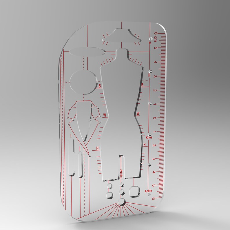 Fashion Design Template Ruler: Human Body Drawing (DXF Laser Cut Files ...