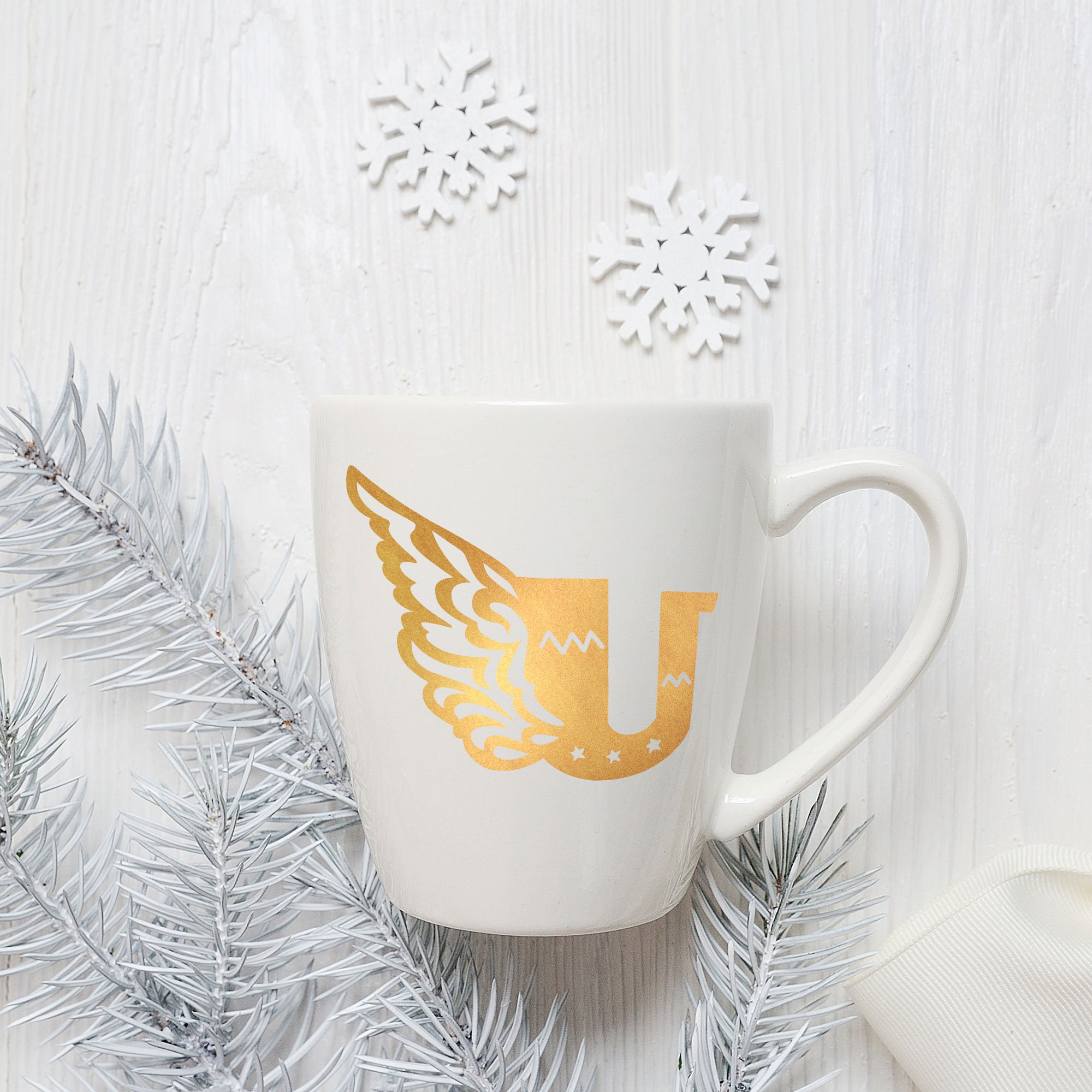 Christmas Angel Wing Letter Alphabet SVG PDF DXF Wings Mono - Etsy