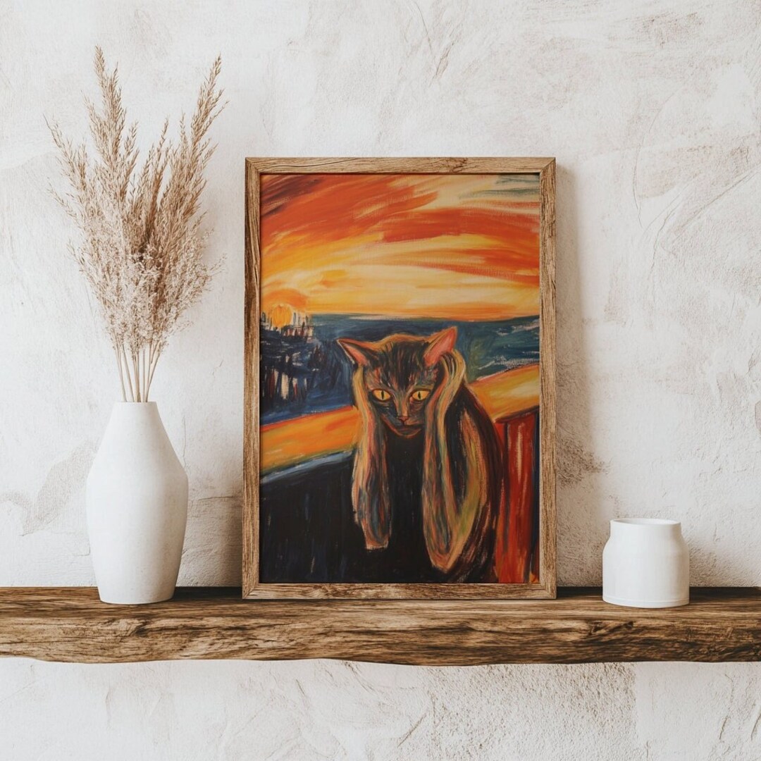 The Meow Cat Scream Parody Art Print, Digital Download - Etsy