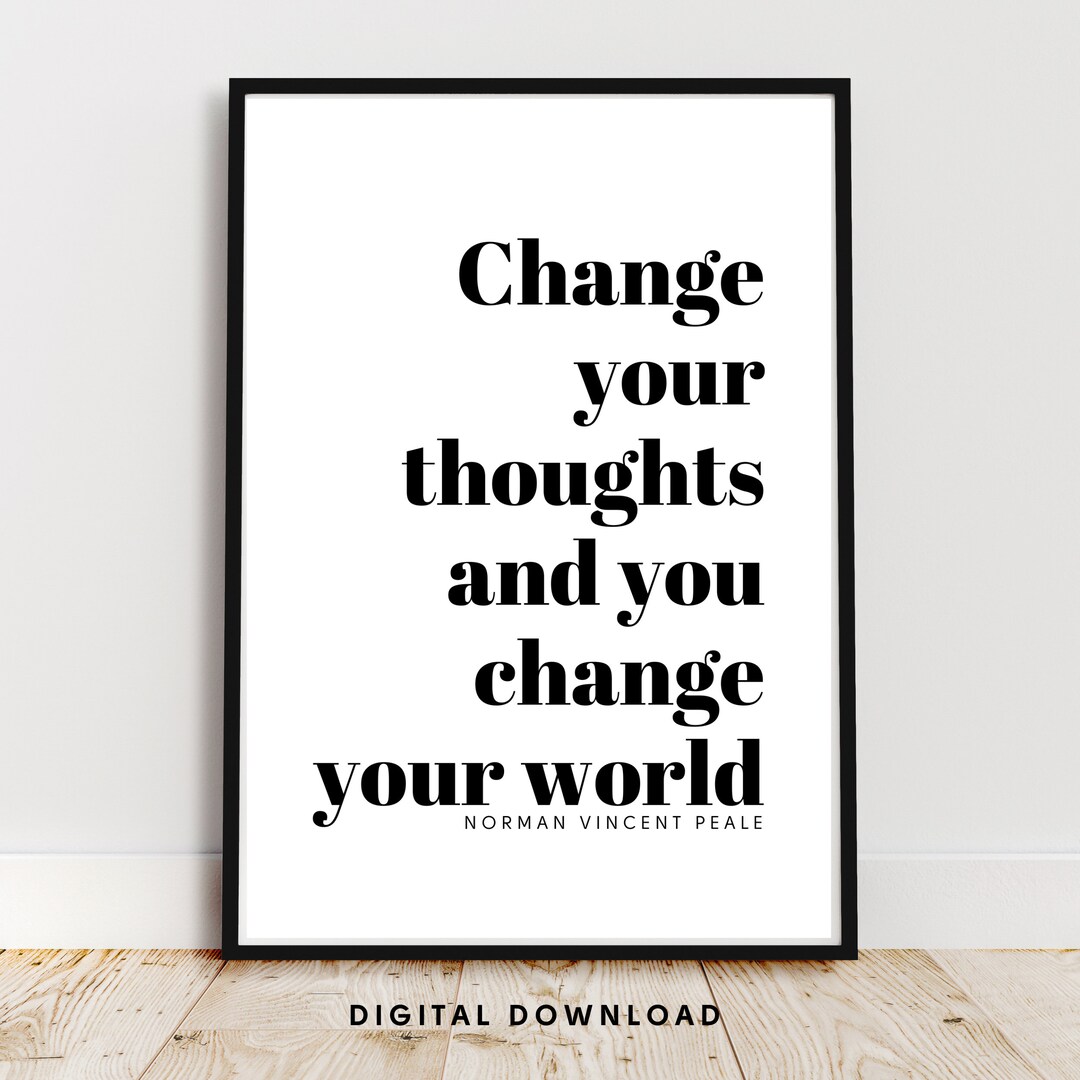 Digital Download Print Minimal Bold Typography, Positive Quote ...