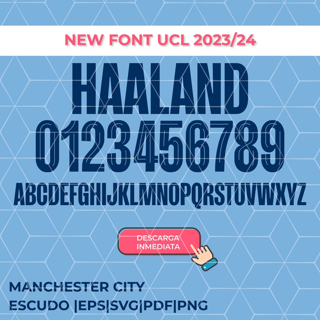 NEW Font Vector City 2023/24 UCL / Cutting Kit, Vector File / Football ...