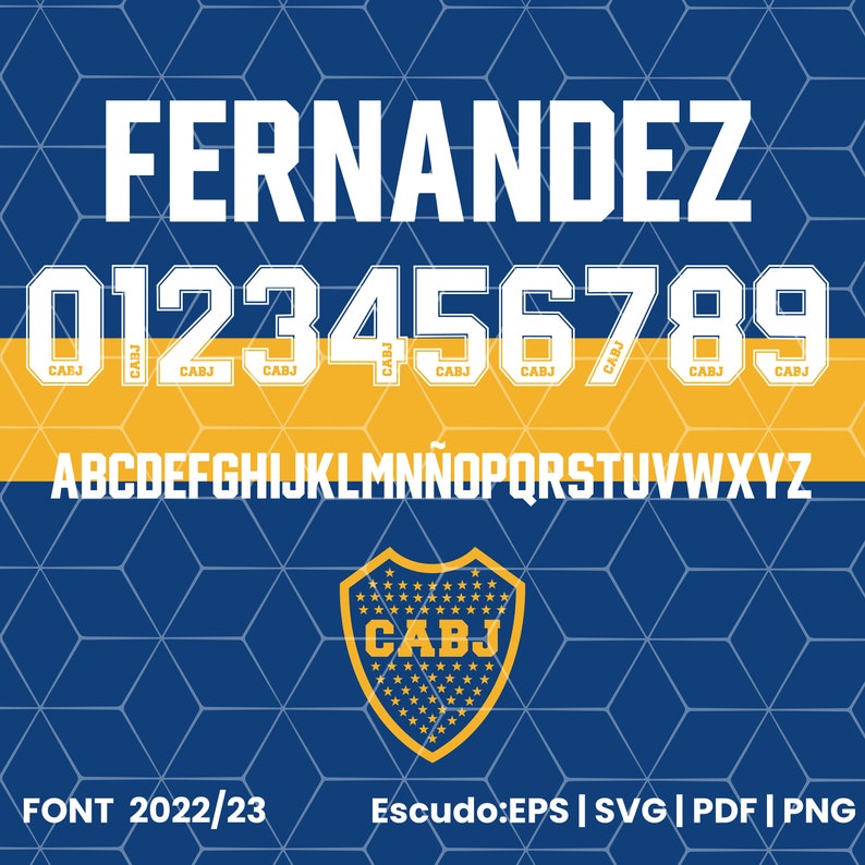 Font Vector Boca Juniors 2022/23 Font. OFT. TTF Svg Shield Eps, Svg ...