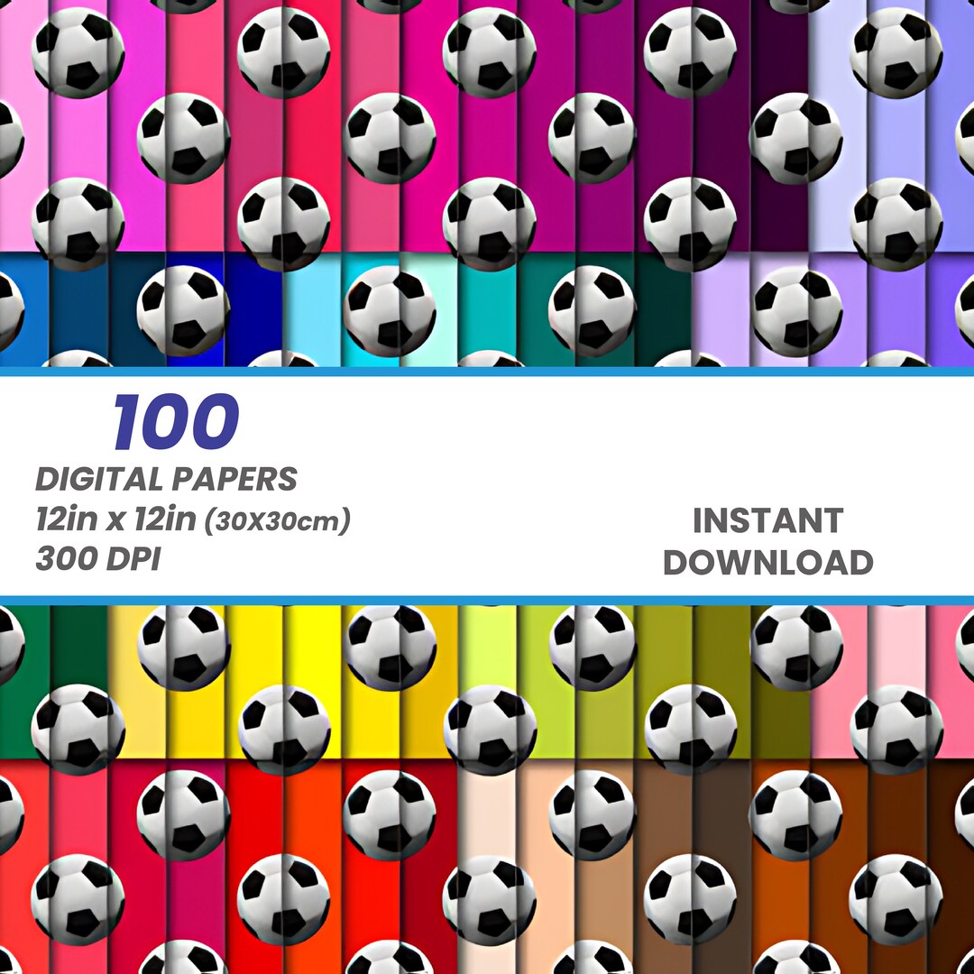 100 Soccer DIGITAL PAPERS Maximum Resolution 300 Dpi - Etsy