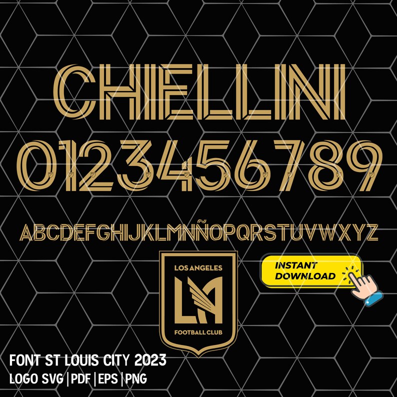 Pack Font Vector Los Angeles Fc MLS Shield Svg Eps PDF Png, Soccer Font ...