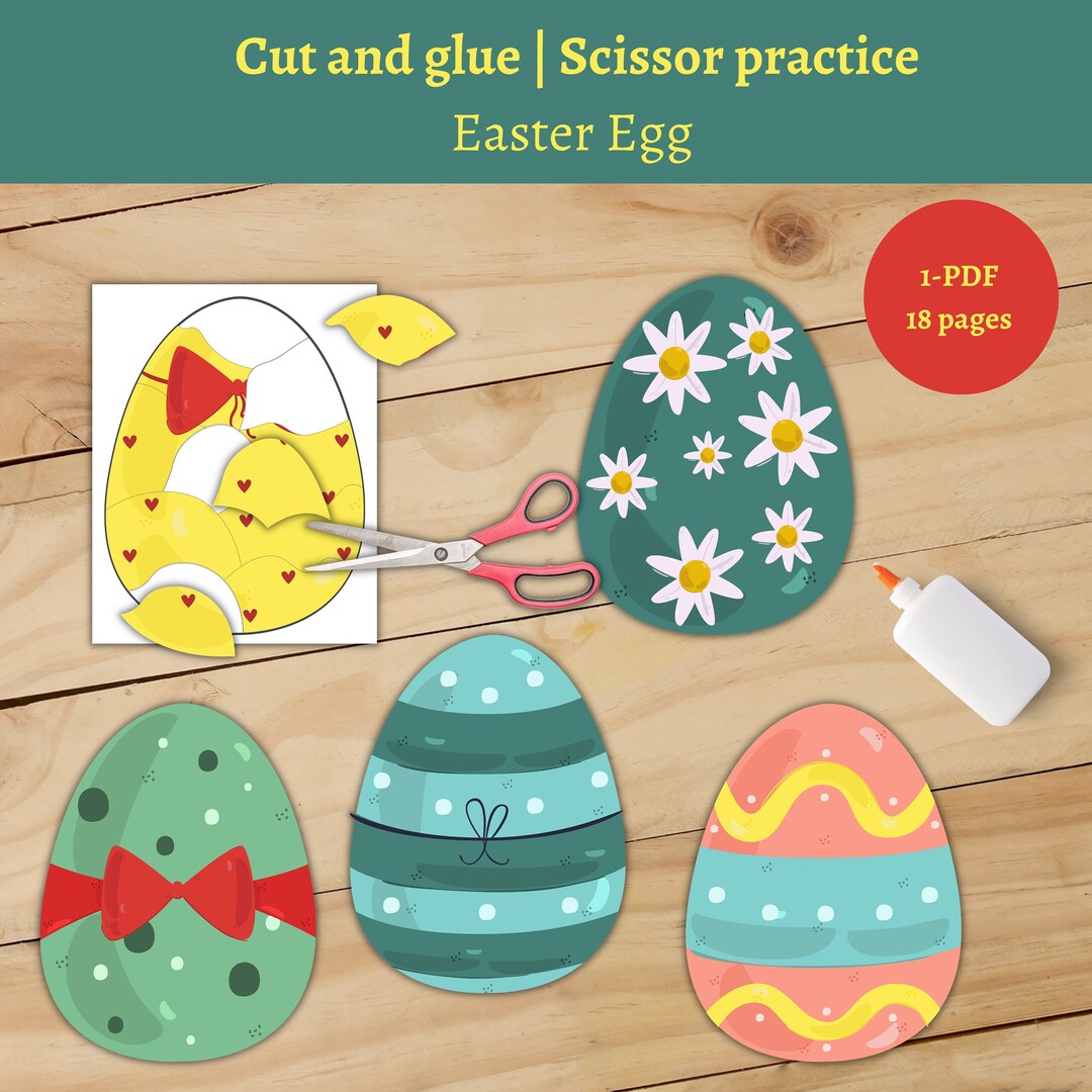 Easter Eggs-cut and GLUE Activities, Preschool, Kindergarten Activity ...