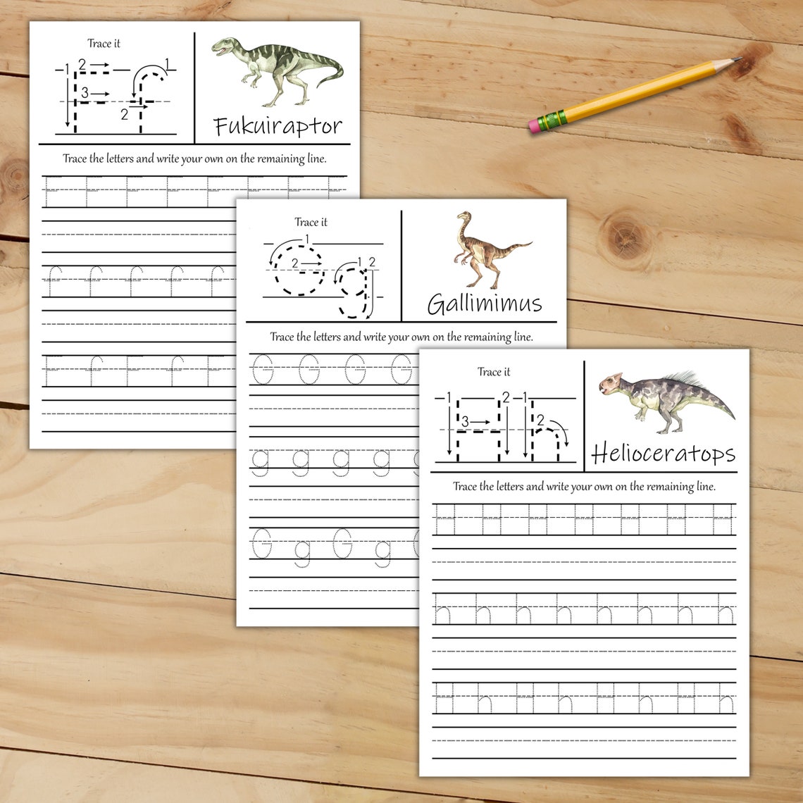 Alphabet Writing - Dinosaurs Worksheets : ABC Writing Practice for ...