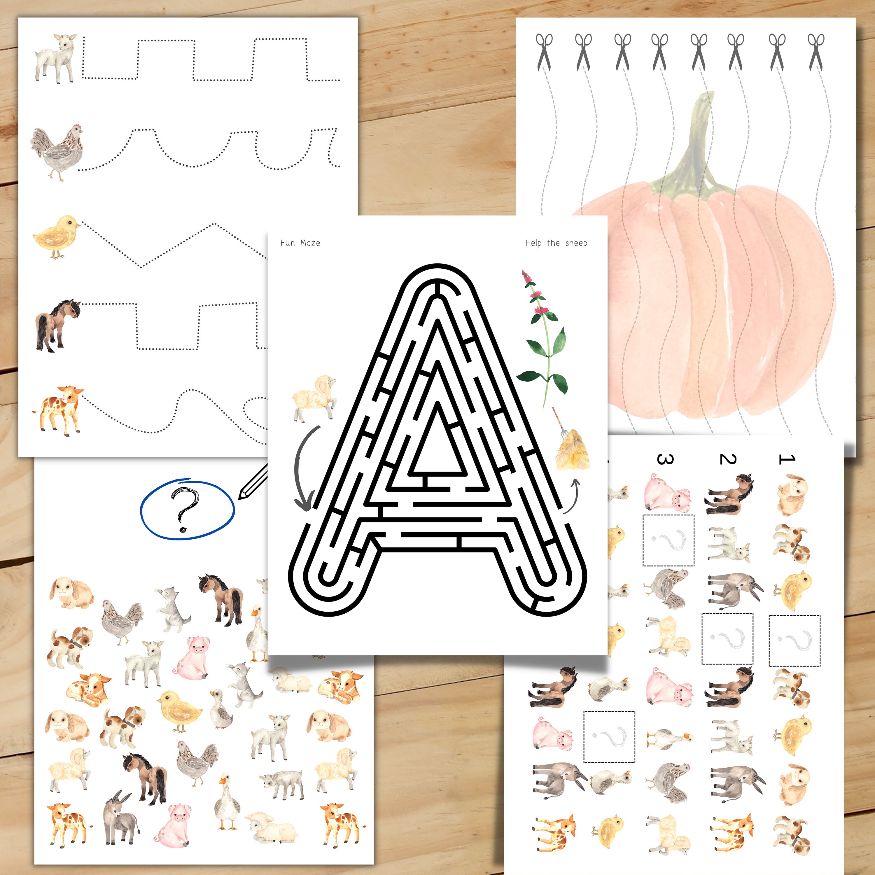 Farm Animals - ACTIVITY Pack, Handwriting, Homeschool Printable ...
