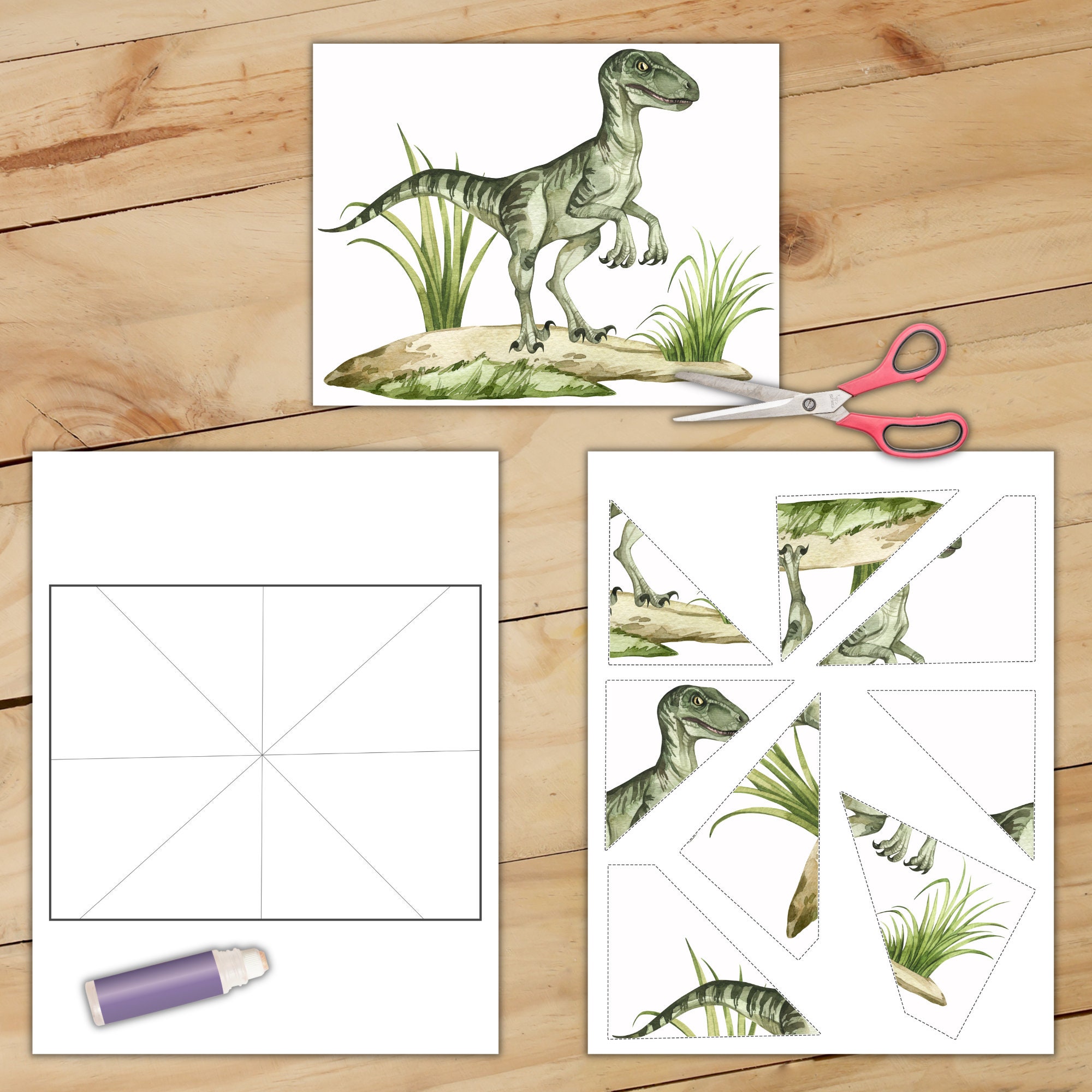 Dinosaurus Prehistoric-cut and GLUE Activities, Preschool, Kindergarten ...