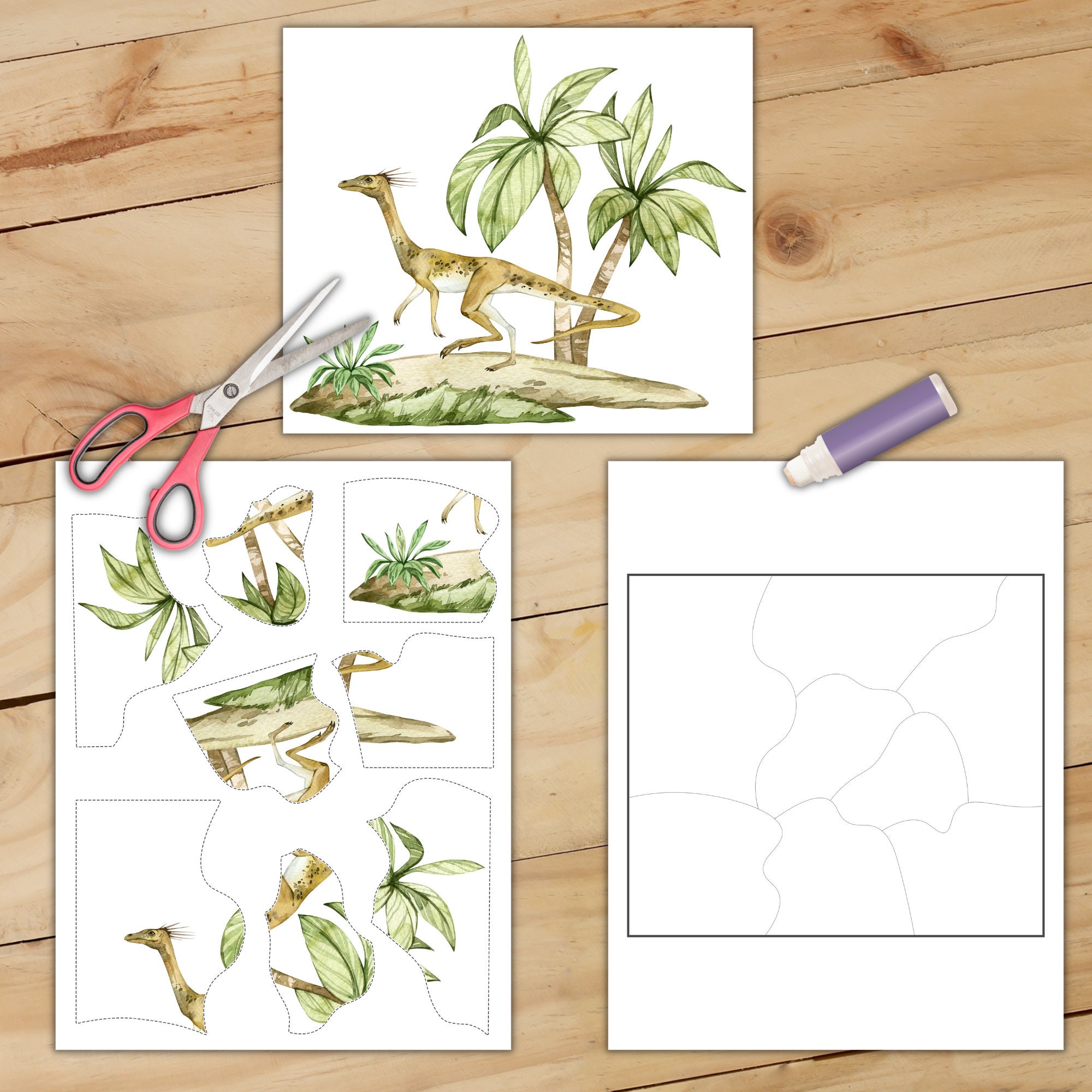 Dinosaurus Prehistoric-cut and GLUE Activities, Preschool, Kindergarten ...