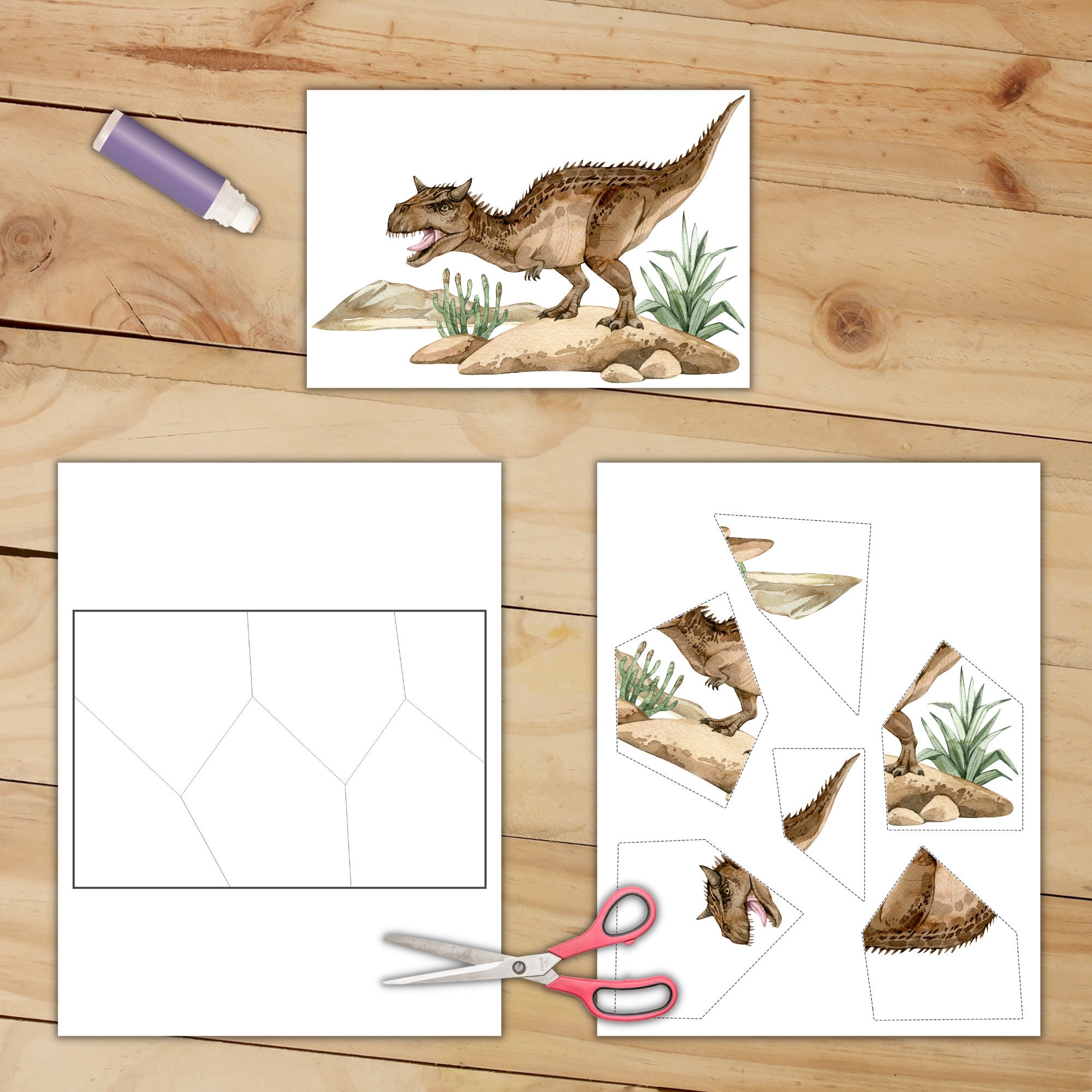 Dinosaurus Prehistoric-cut and GLUE Activities, Preschool, Kindergarten ...