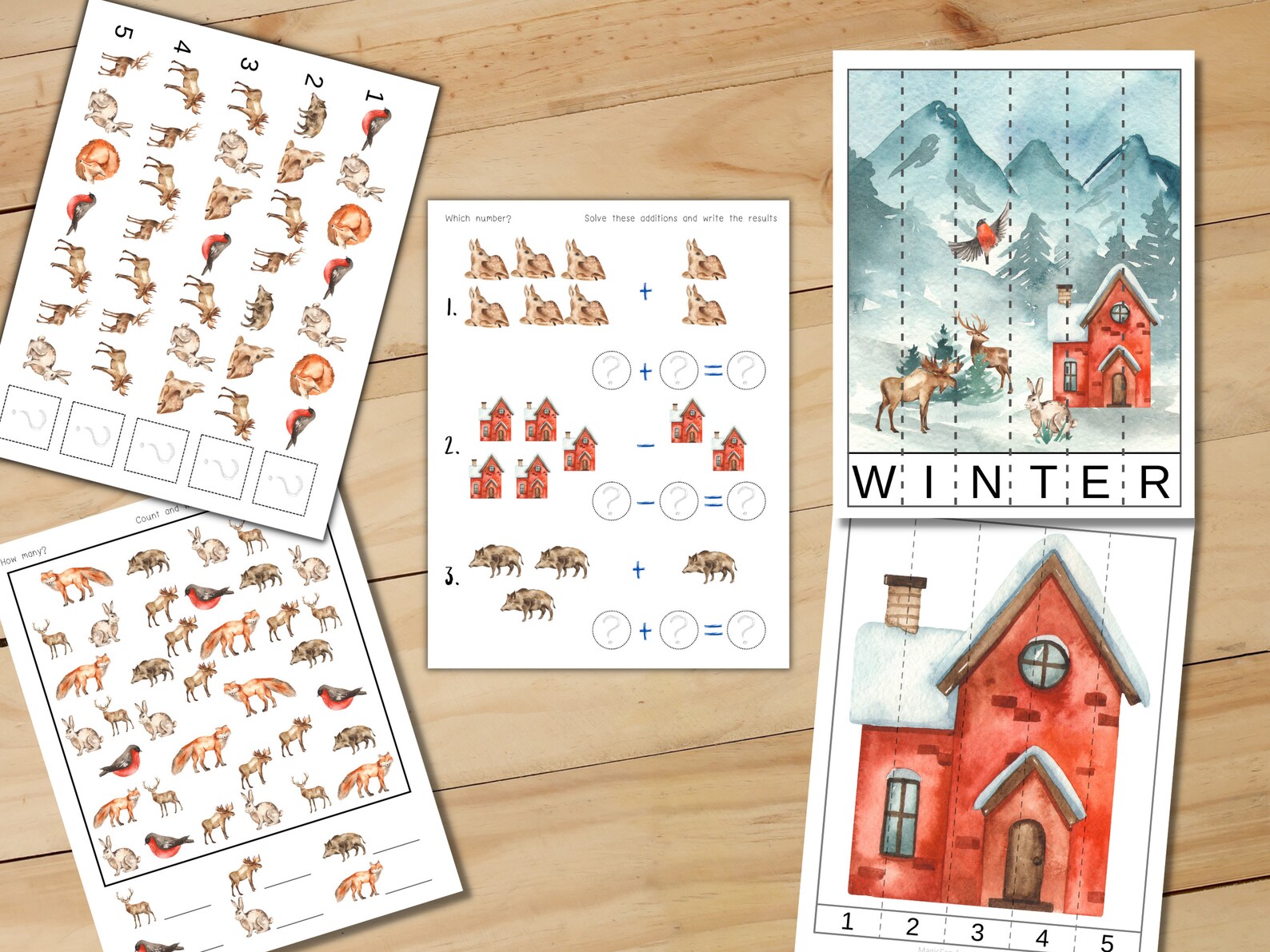 Winter in the Forest - ACTIVITY Pack, Handwriting, Homeschool Printable ...