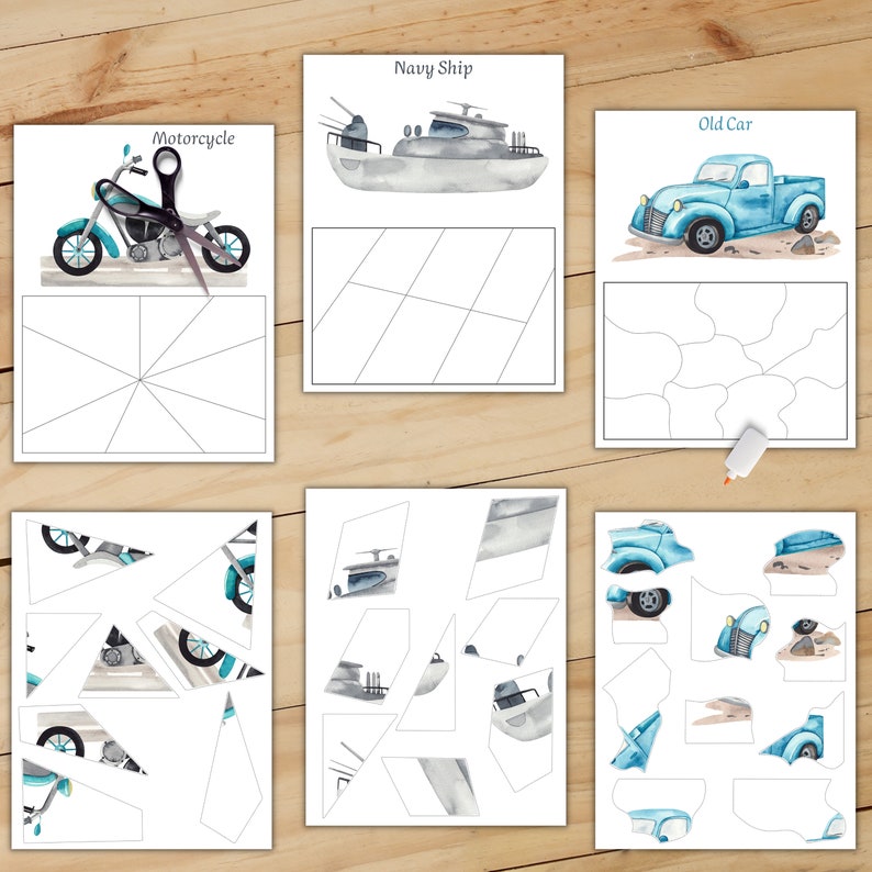 Transport Alphabet-cut and GLUE Activities, Preschool, Kindergarten ...