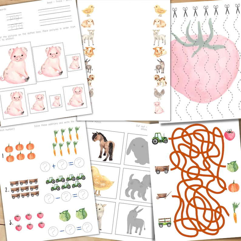 Farm Animals - ACTIVITY Pack, Handwriting, Homeschool Printable ...