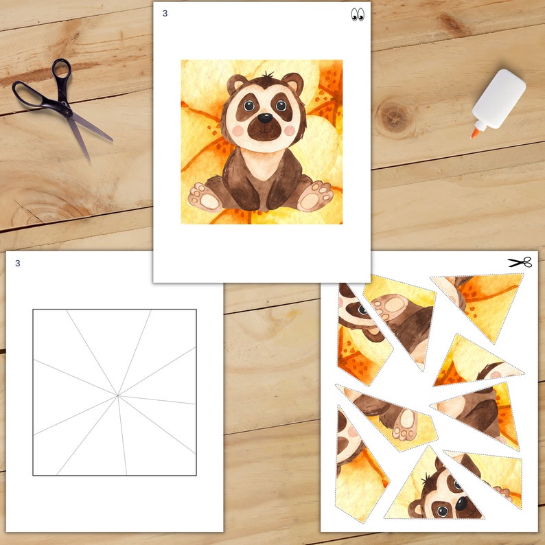 Jungle Babies Animals-cut and GLUE Activities, Preschool, Kindergarten ...