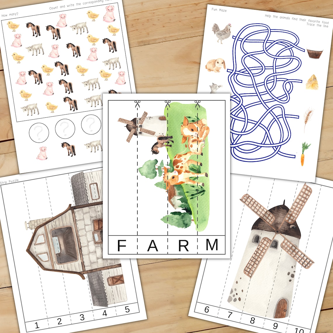 Farm Animals - ACTIVITY Pack, Handwriting, Homeschool Printable ...