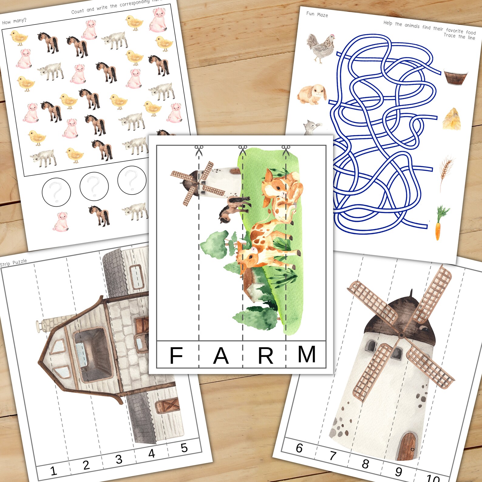 Farm Animals - ACTIVITY Pack, Handwriting, Homeschool Printable ...