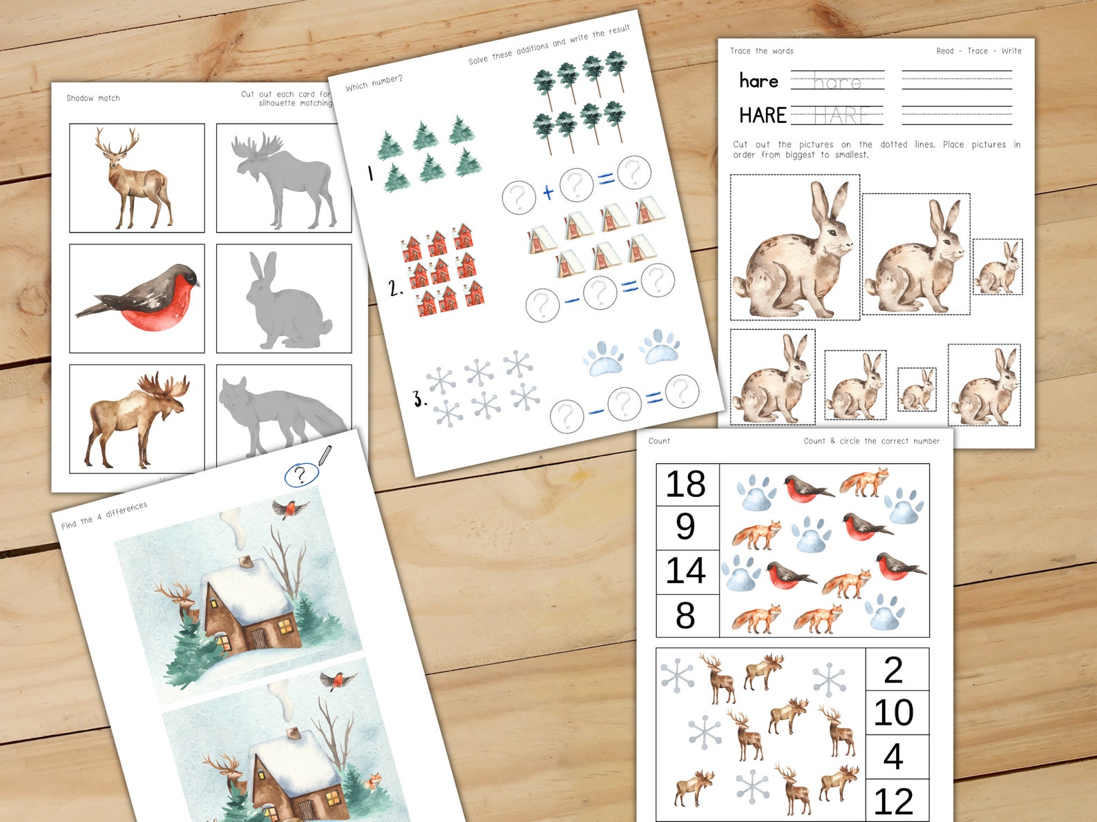 Winter in the Forest - ACTIVITY Pack, Handwriting, Homeschool Printable ...