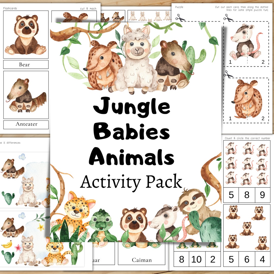 Jungle Babies Animals - ACTIVITY Pack, Handwriting, Homeschool ...