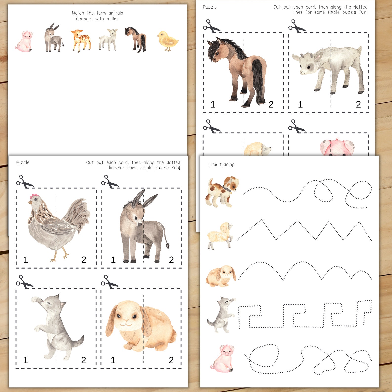 Farm Animals ACTIVITY Pack, Handwriting, Homeschool Printable ...