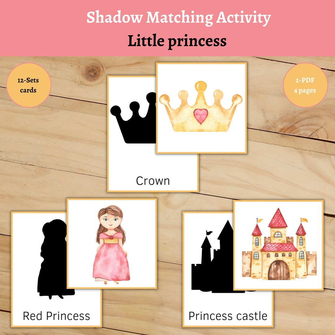 Little Princess Shadow Matching Cards. Montessori Cultural Elements ...