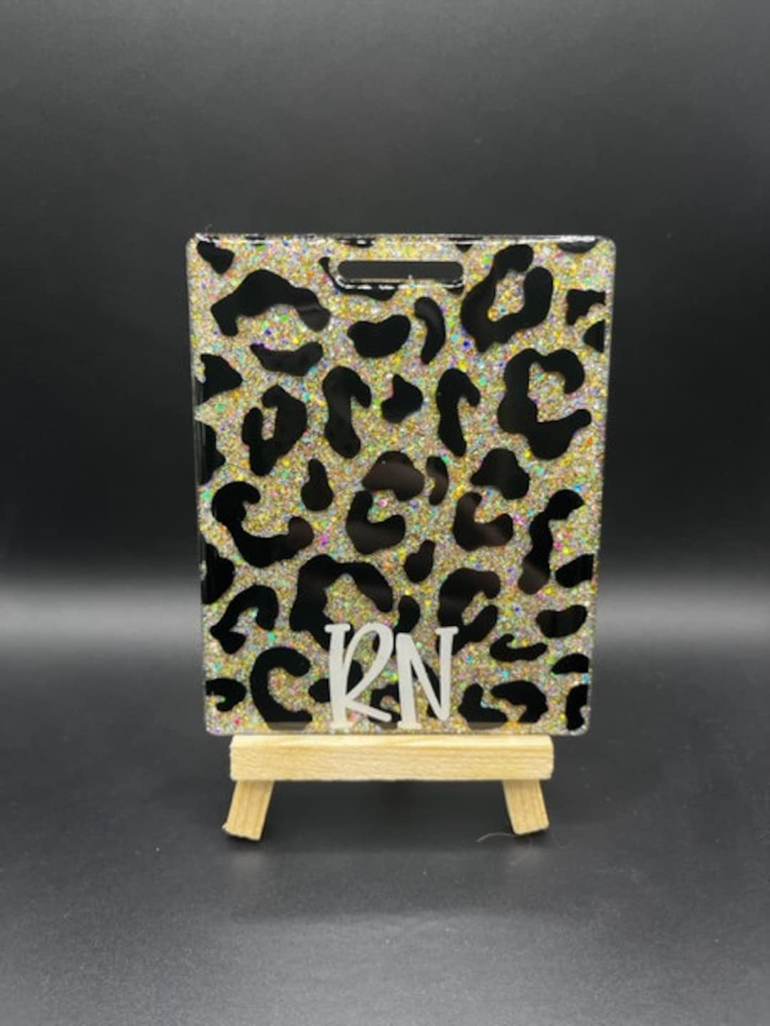 Cheetah Print Badge Buddy Personalized ID Tag Extended Badge - Etsy