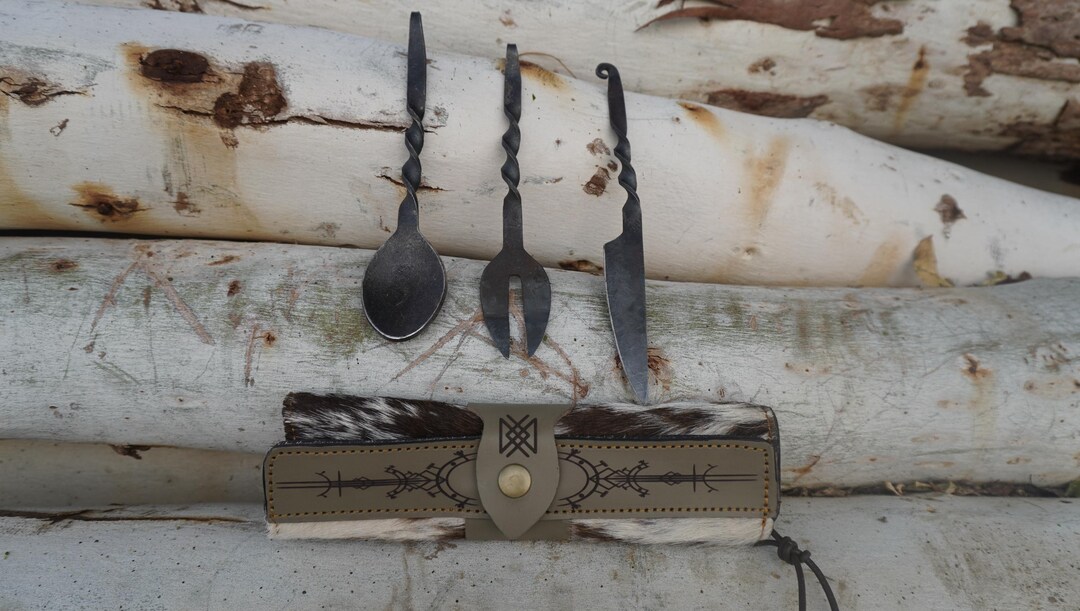 Edge Master Viking Fork Knife and Spoon Medieval Eating Utensil Set ...