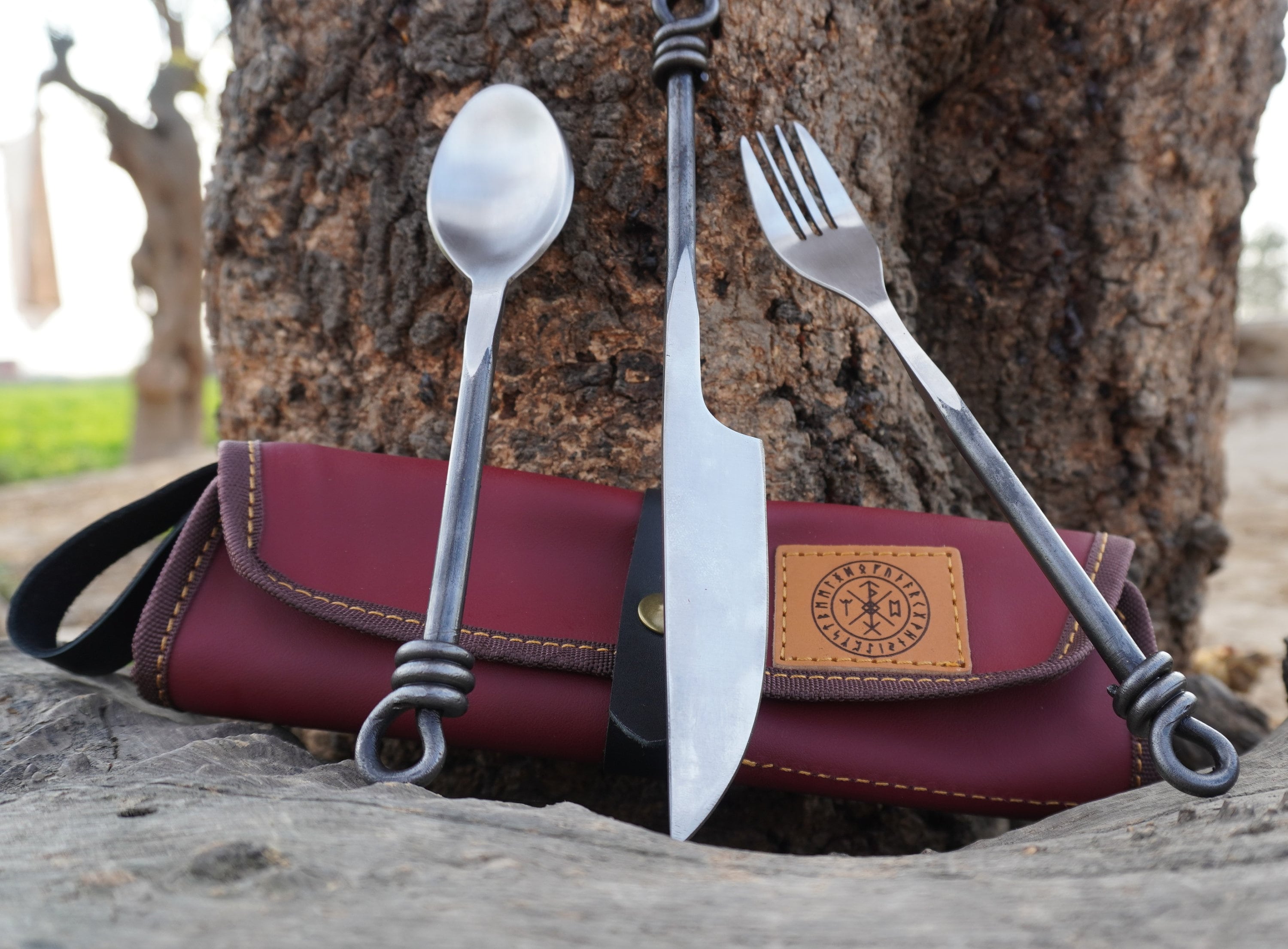 Edge Master Viking Fork Knife and Spoon Medieval Eating Utensil Set ...