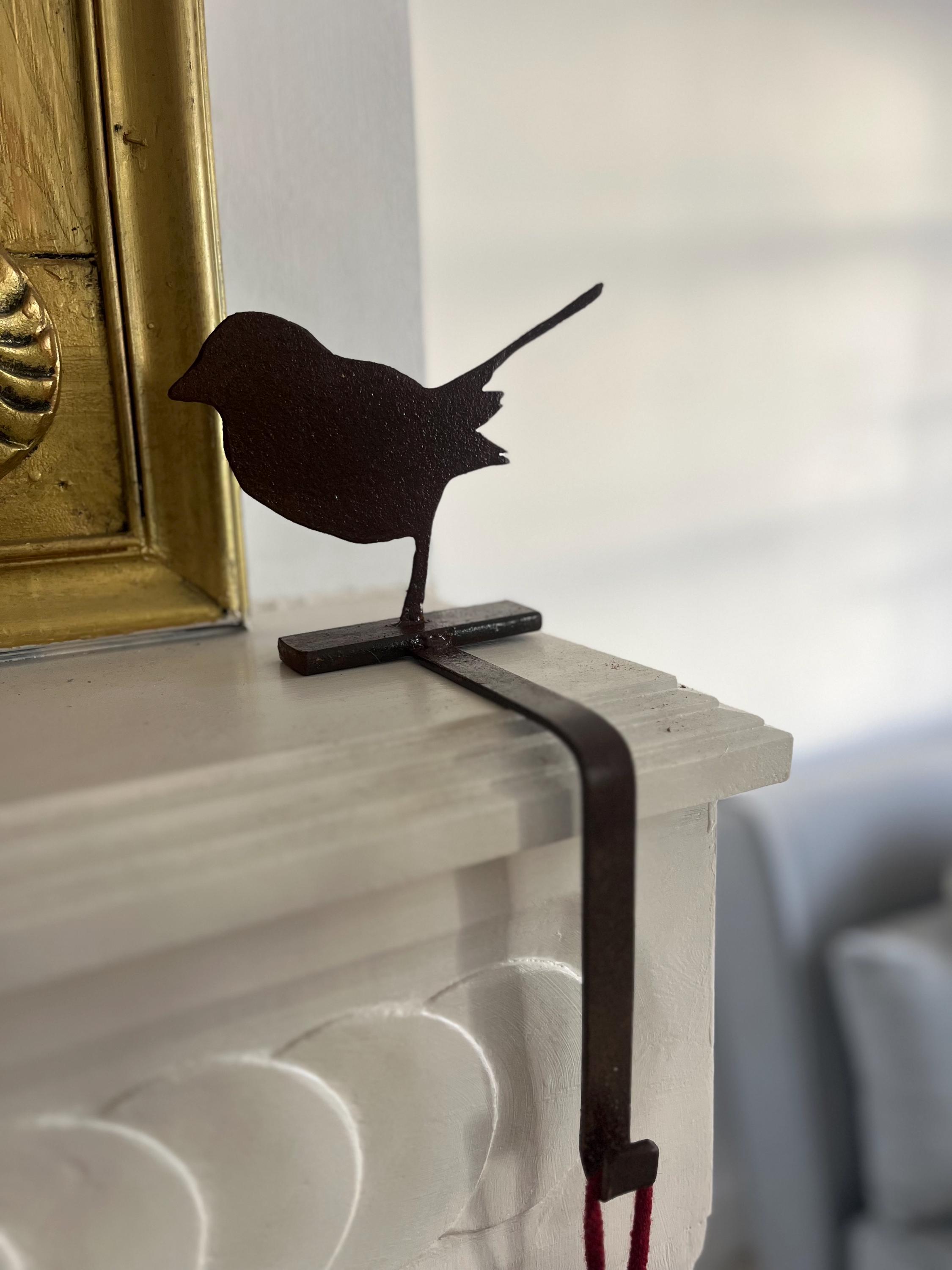Wrought Iron Fireplace Hook With Robin Motif – Handcrafted Charm for ...