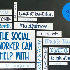 Counseling Bulletin Board Collage Roles of a Social Worker or Roles of ...