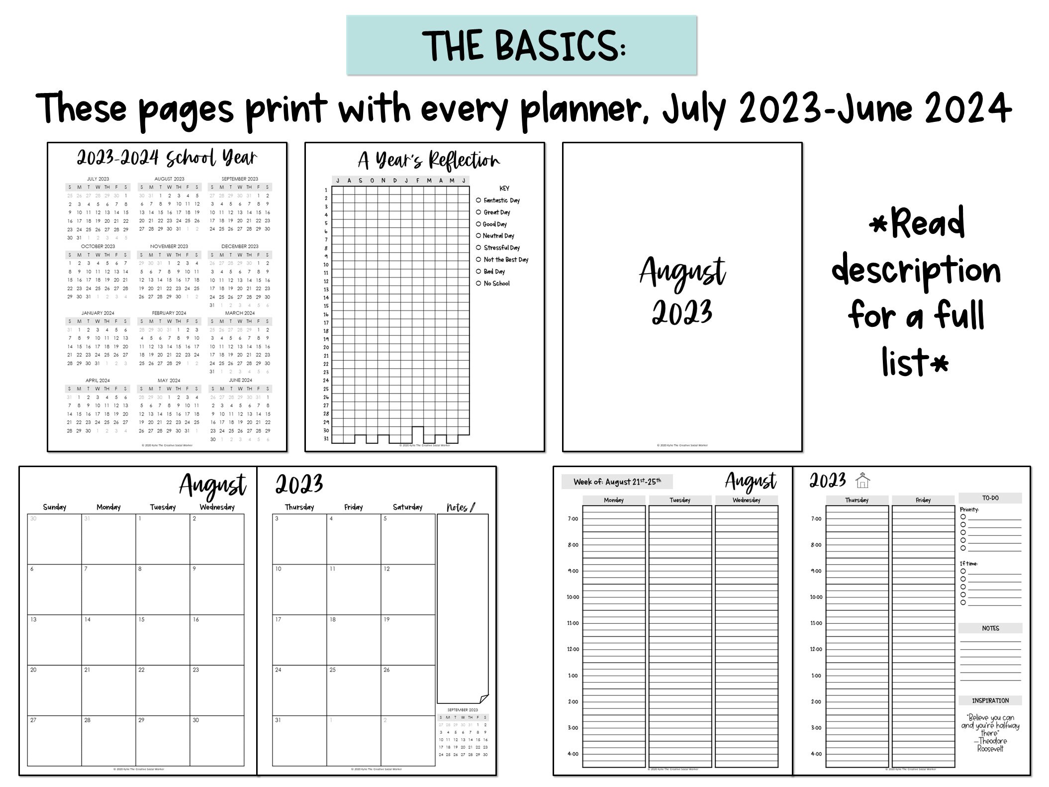 School Social Worker Planner or School Counselor Planner Dated - Etsy